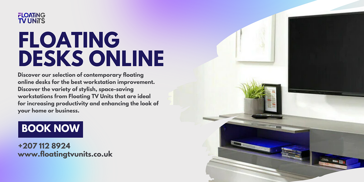 Floating Desks Online - Modern Floating TV Unit - Medium