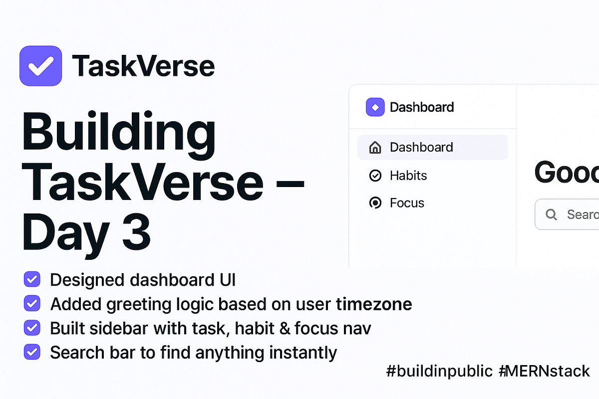 🚀 Day 3 of Building TaskVerse — The Productivity Toolkit - Prateekgupta ...