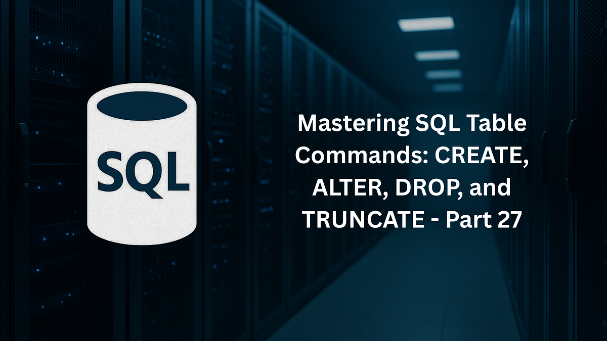 Mastering SQL Table Commands: CREATE, ALTER, DROP, and TRUNCATE | by codingsprints | Jul, 2025 ...