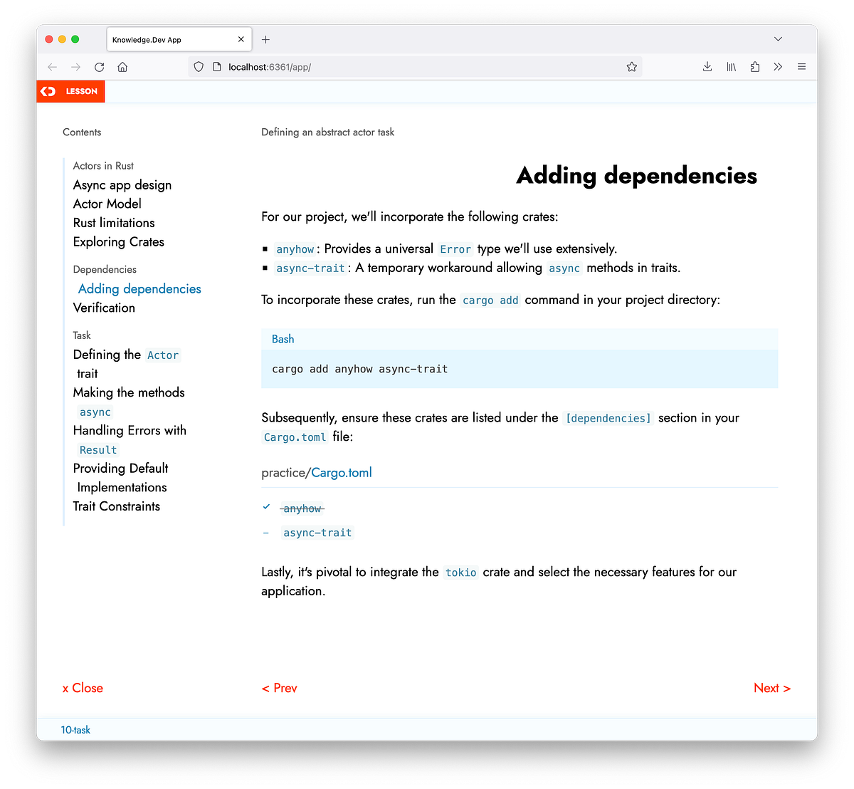 Designing an abstract actor task | Implementing an actor framework ...