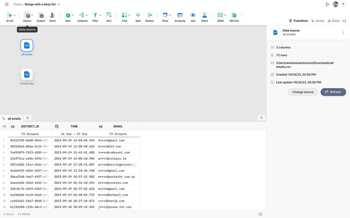 How to merge files with a deny list | by Ana on Data Analytics and AI | Nov, 2023 | Medium