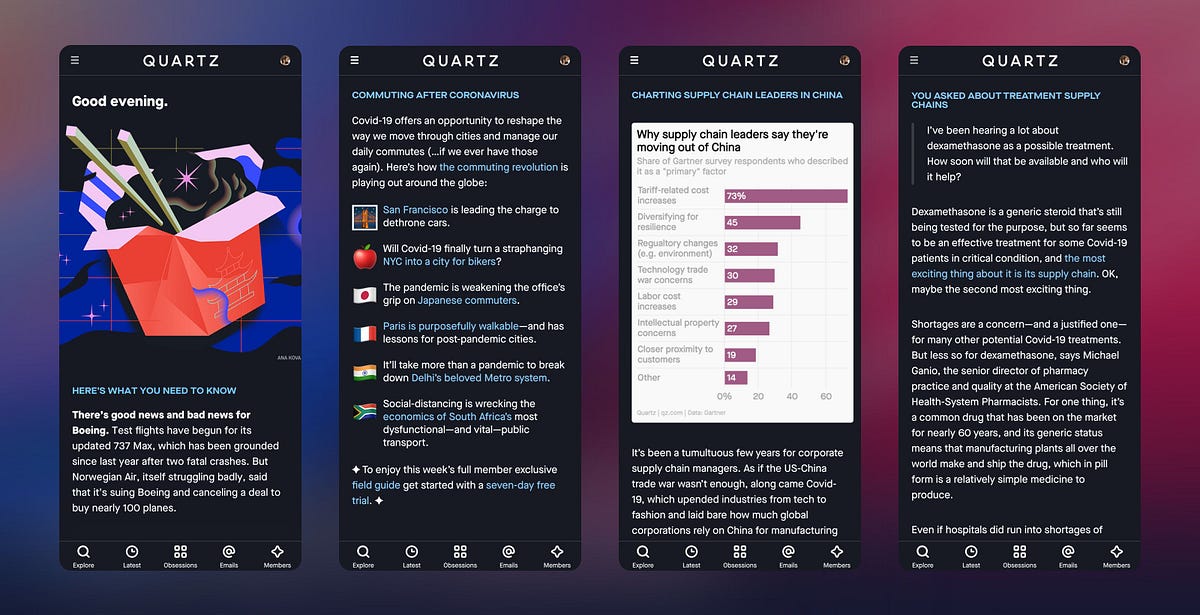 Quartz launches a better way to homepage | by Quartz Communications ...