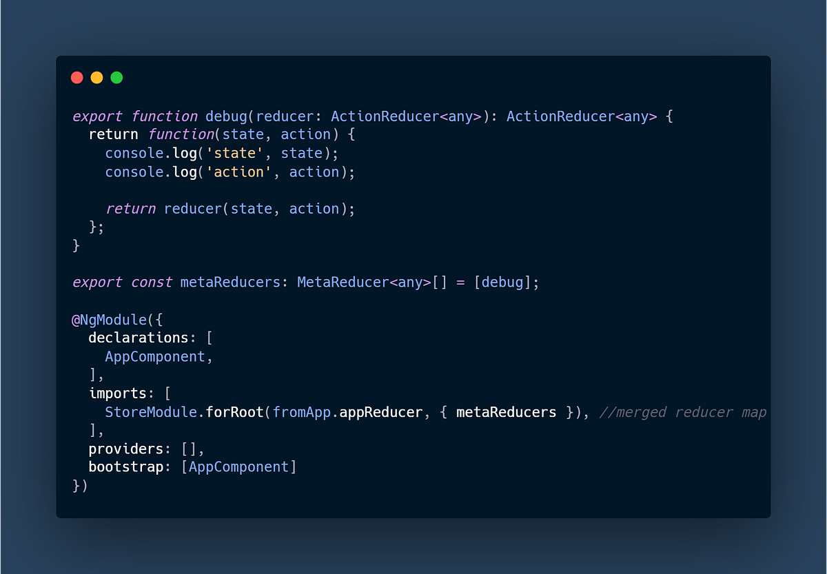 Ins & Outs of Meta reducers in Ngrx with examples | by Vikas pooner | Medium