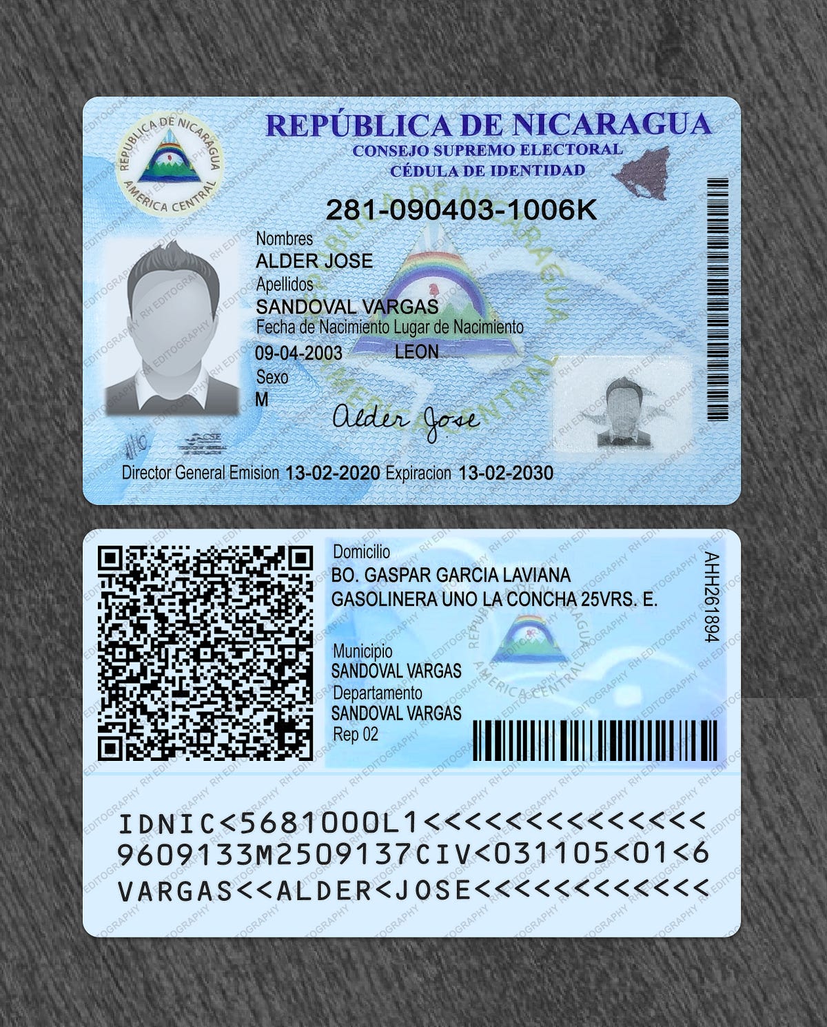 Nicaragua ID Card PSD Template • Fully Editable • High Qaulity • High ...