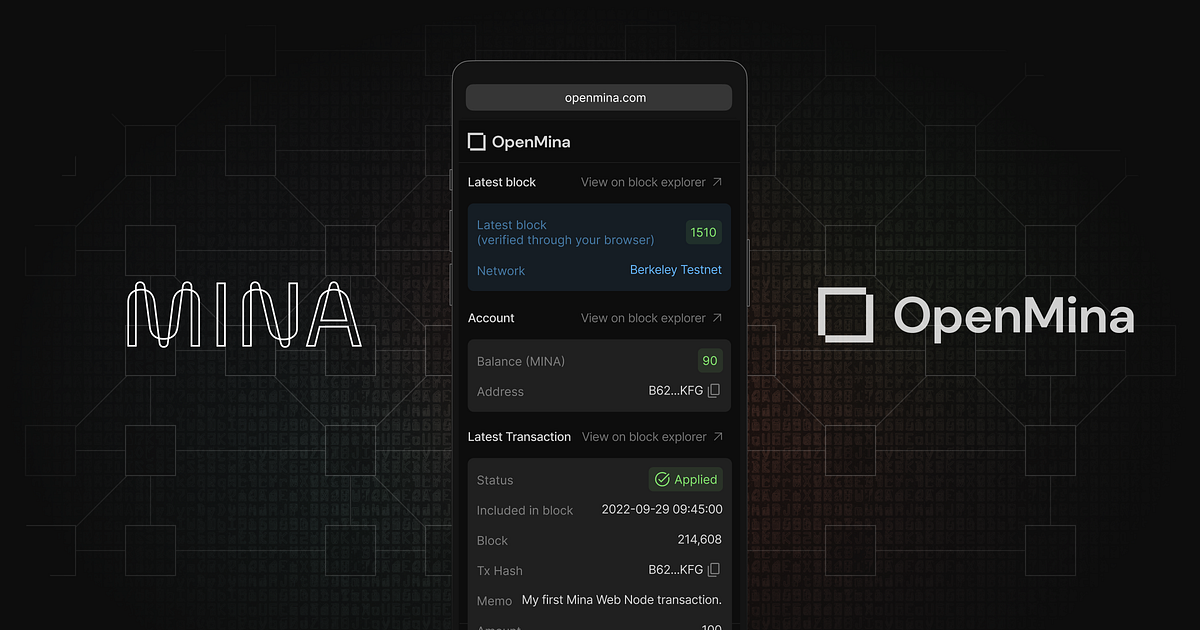 Introducing the Web Node — an in-browser Mina node that verifies blocks and transfers funds | by ...