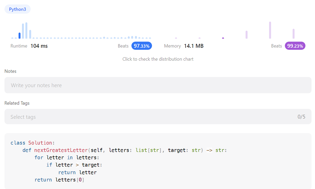 leecode ex08. 744. Find Smallest Letter Greater Than… | by leoBlackTea | Medium