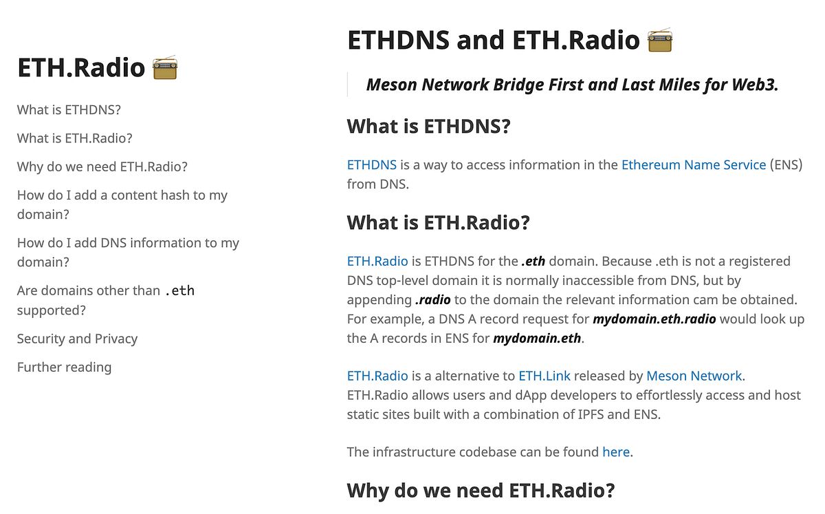ETH.Radio: High availability ENS Gateway | by MESON | Meson Network | Medium