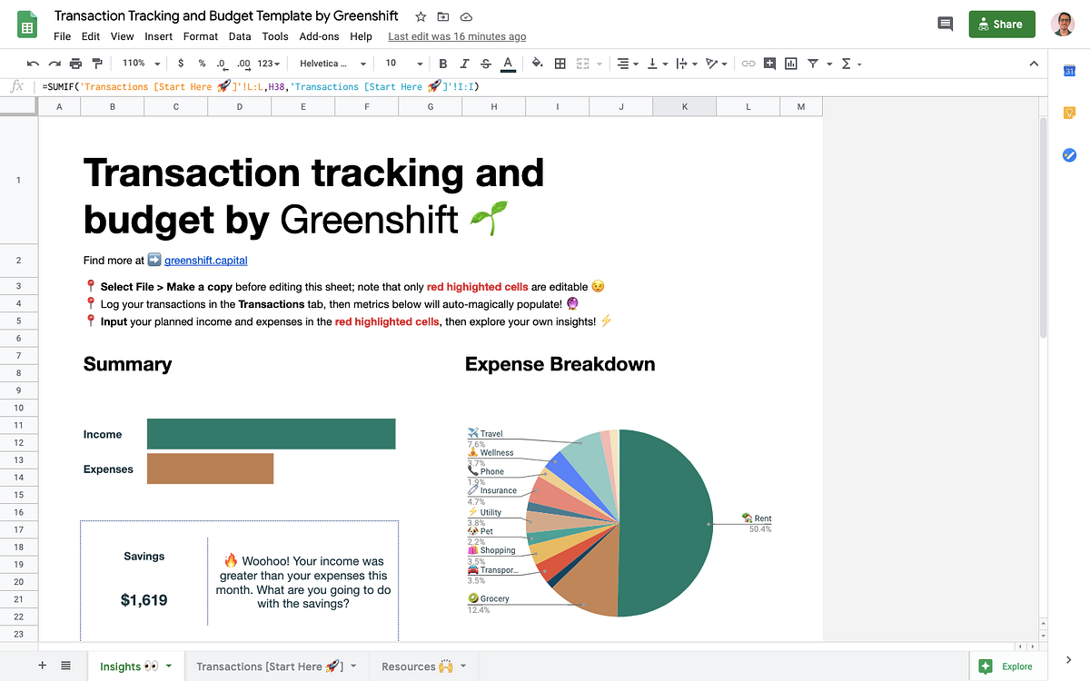 How to Build a Budget and Transaction Tracker with Google Sheets (Free ...