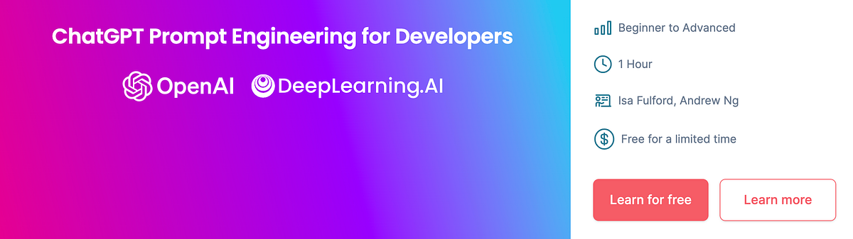 ChatGPT 好課推薦-ChatGPT Prompt Engineering for Developers - PM的生產力工具箱 - Medium