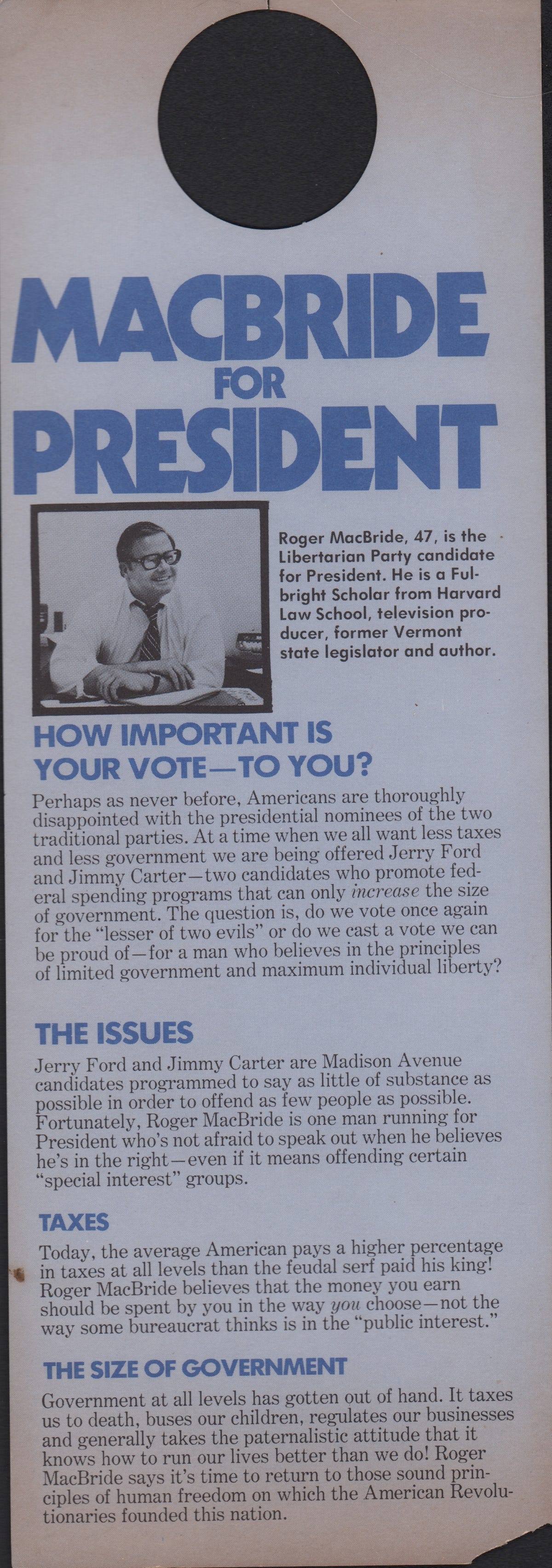 Modern Libertarian History: Roger MacBride Campaign 1976 | by James ...