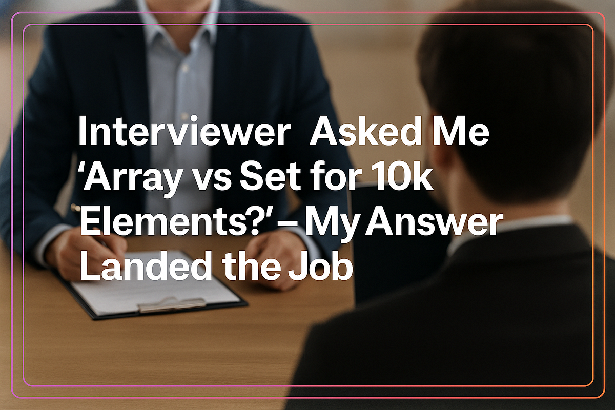 Interviewer Asked Me ‘Array vs Set for 10k Elements?’ — My Answer ...