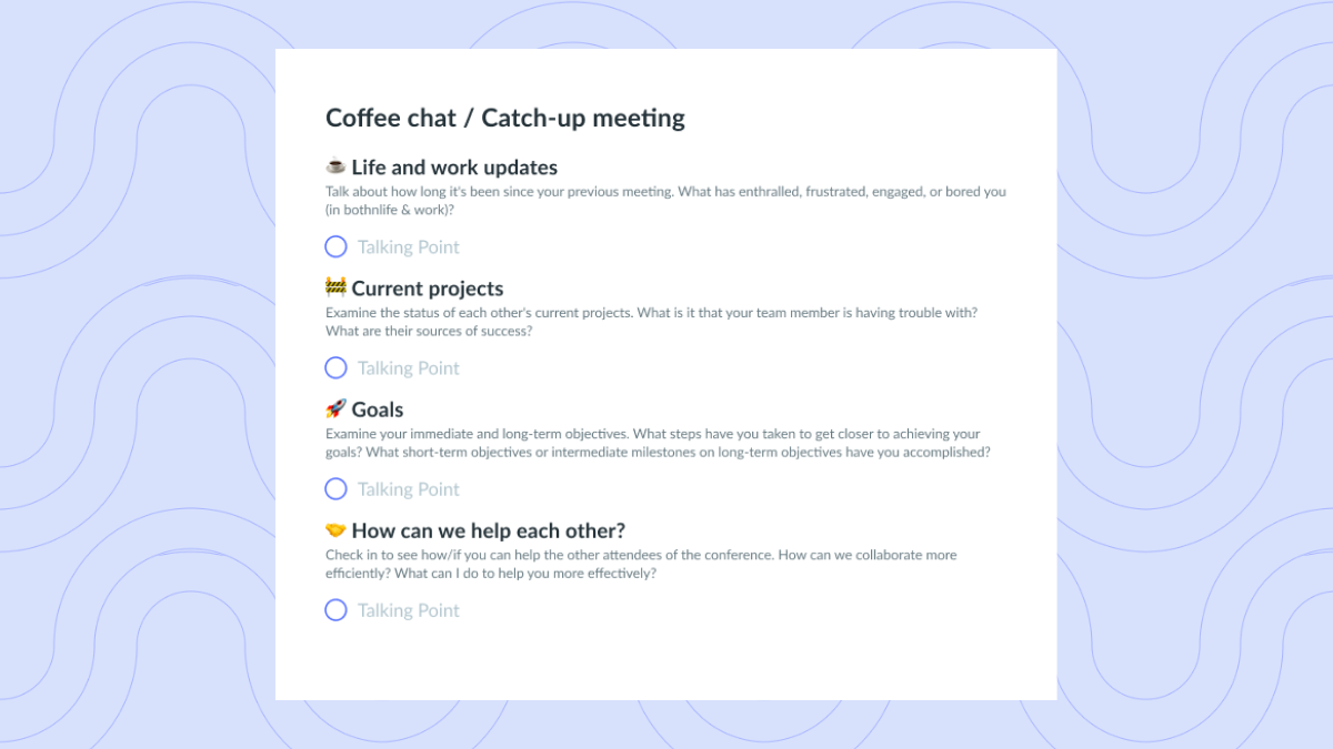 Catch Up Meeting: Best Template and Practices to Use | Fellow.ai ...