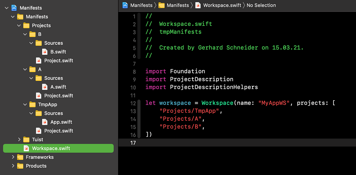 Using tuist for building a workspace | by Gerhard Schneider | Level Up ...