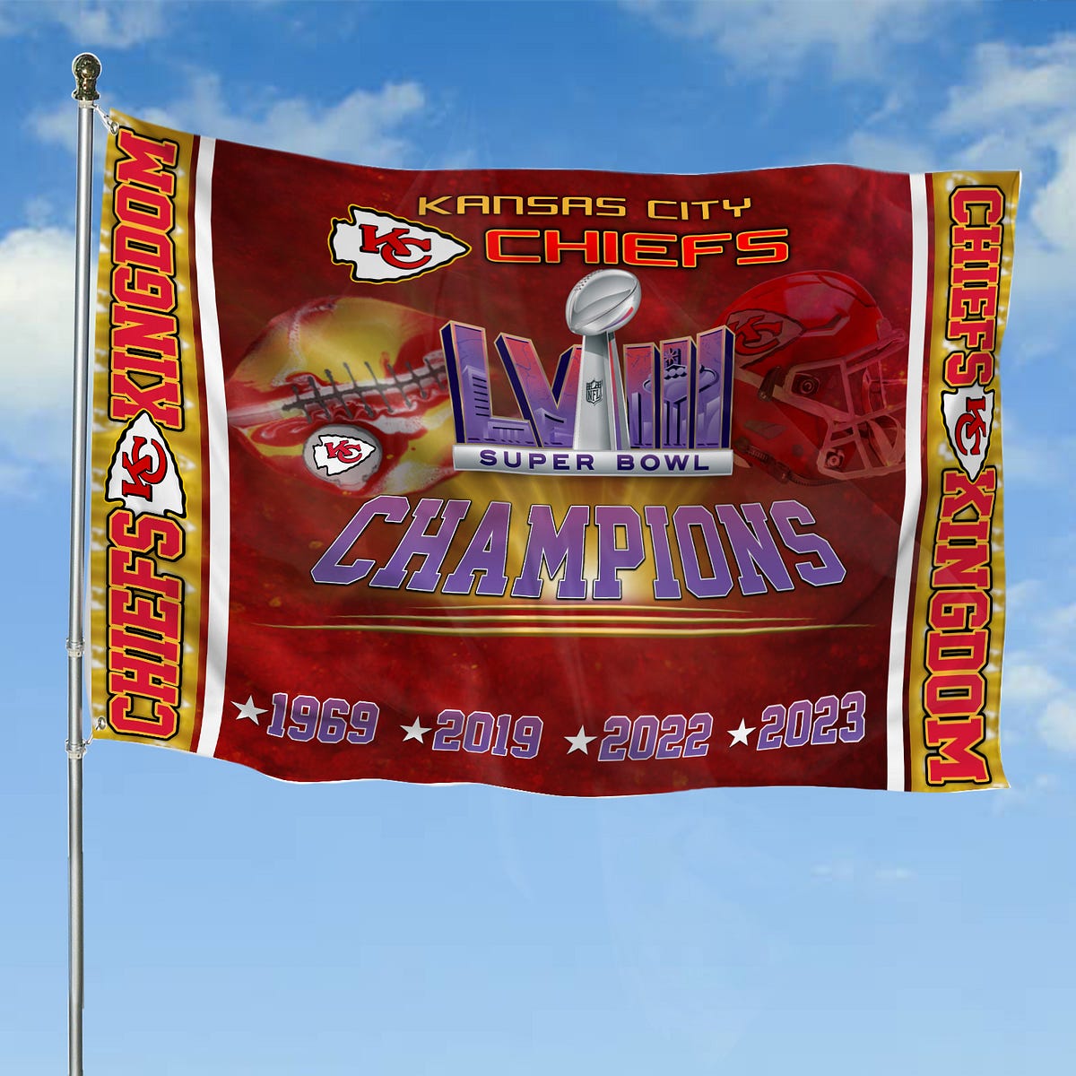 Kansas City Chiefs X4 Super Bowl Champions Flag | by Boxboxshirt ...