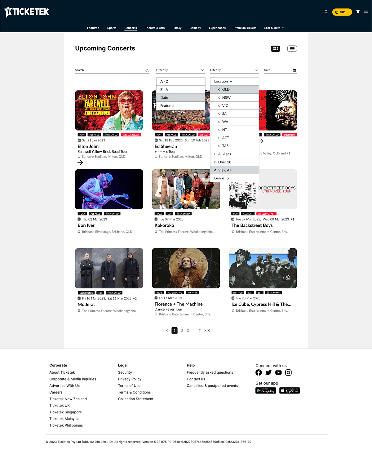 Unsolicited Redesign of Ticketek. What was the purpose of redesigning ...