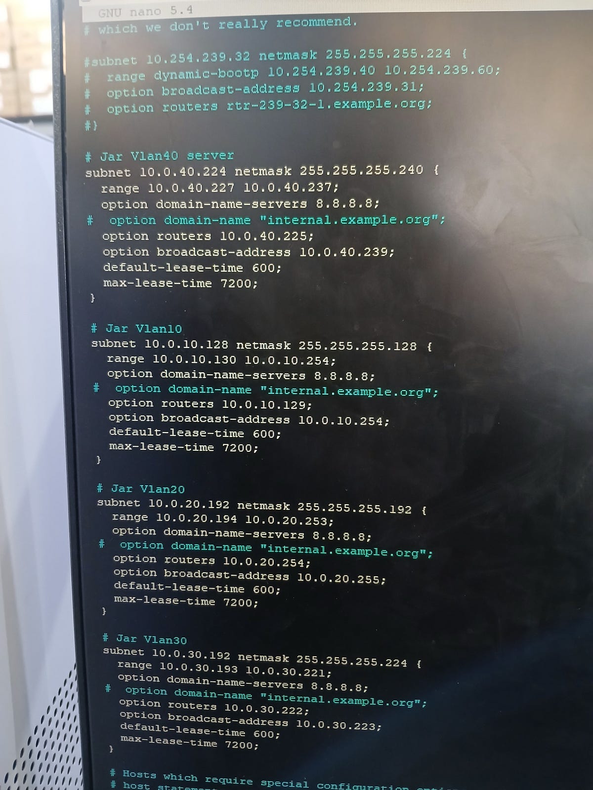 s1. SETTING DHCP SERVER • nano /etc/network/interfaces address ...