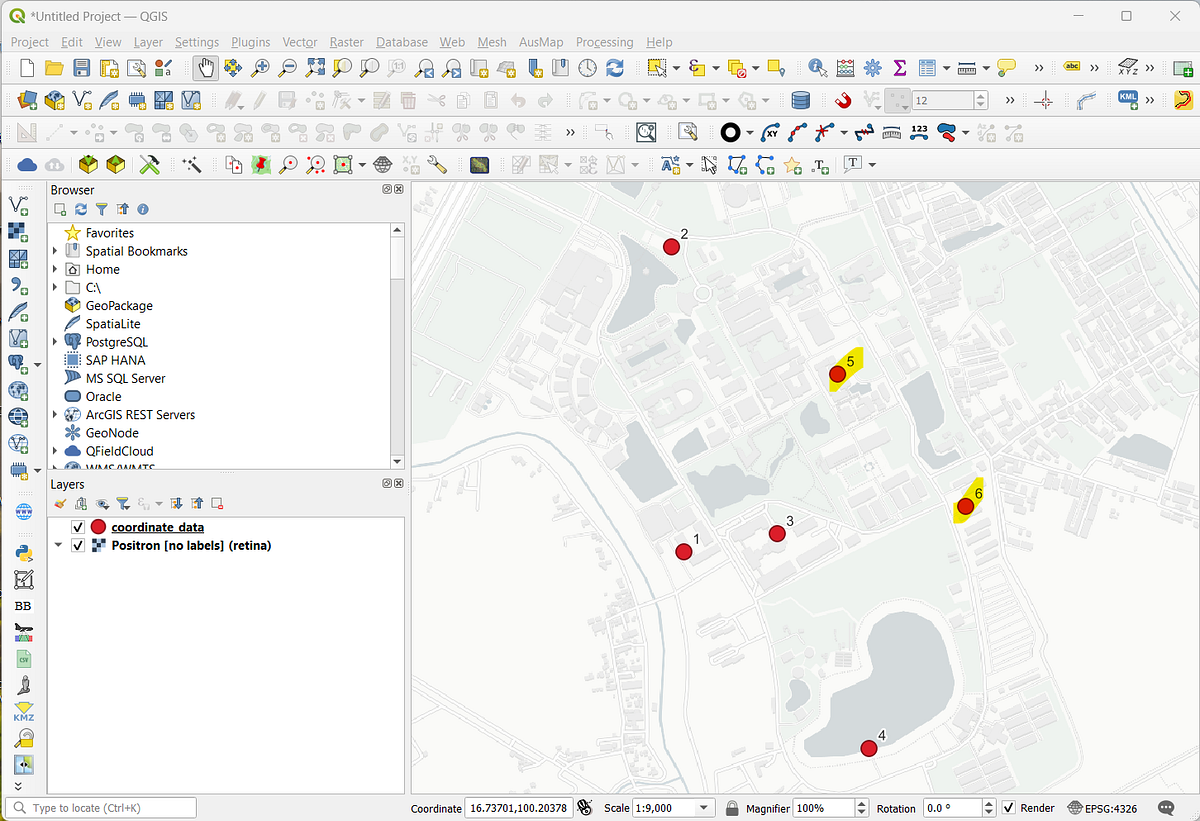 วิธีแสดงข้อมูลจุดพิกัด (Points) จากไฟล์ CSV มาแสดงใน QGIS อัตโนมัติเมื่อมีข้อมูลพิกัดเพิ่มเข้า ...