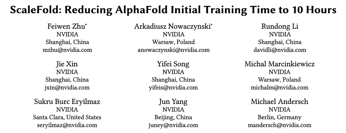 ScaleFold: Reducing AlphaFold Initial Training Time to 10 Hours | by ...