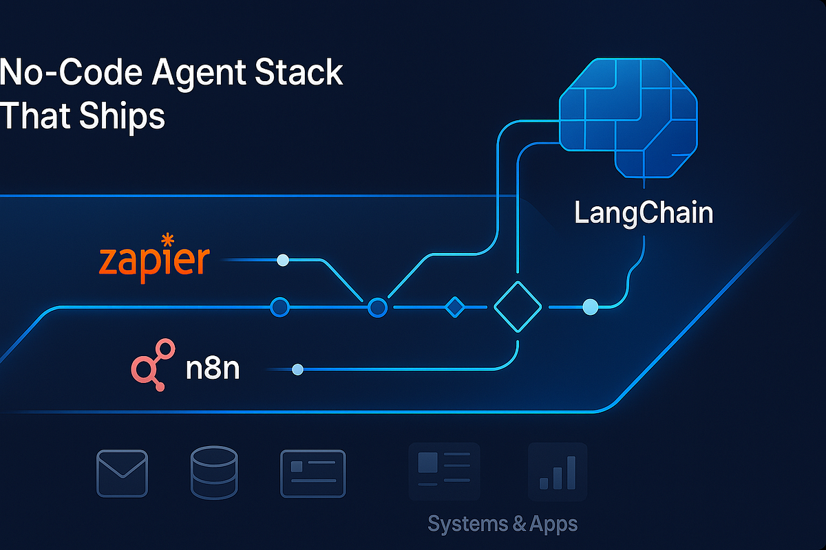 The No-Code Agent Stack That Actually Ships,Zapier + n8n + LangChain ...