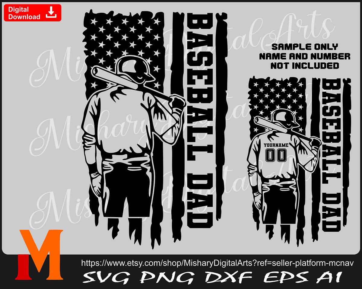 Baseball Dad svg, Patriotic American Flag svg, Baseball SVG, PNG, CNC ...