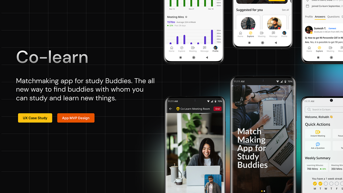 Co-Learn- Matchmaking app for study buddies- A UX Casestudy | by Atul V | Medium