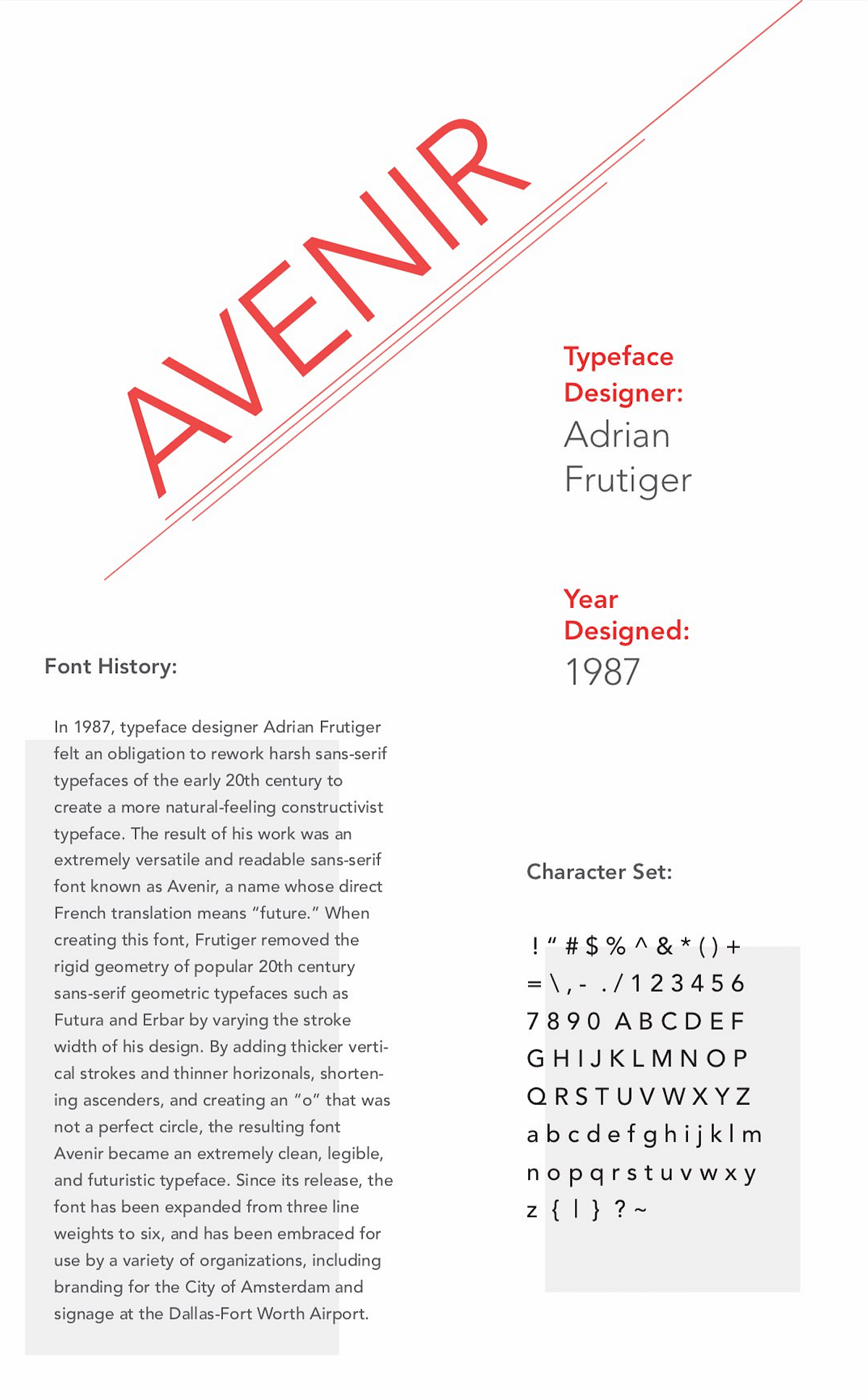 Avenir Typeface Poster 9/10. First Two Poster Concepts | by Sydney ...