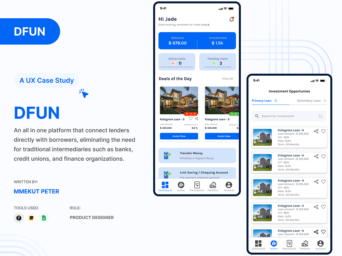 DFUN: A UX Case Study. Platform that connect lenders directly… | by ...