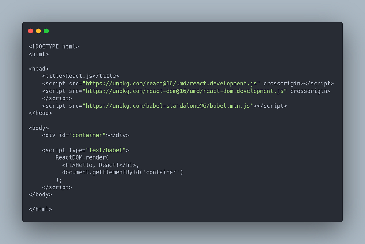React.js Kurulum ve Başlangıç Dosyaları | Medium