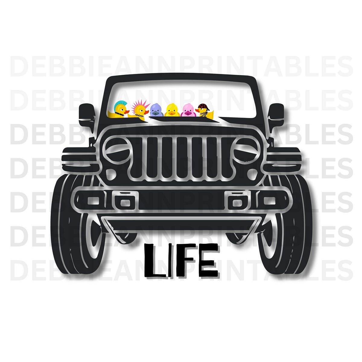 Jeep Life With Rubber Ducks PNG, Jeep Lover png, Black Jeep png ...