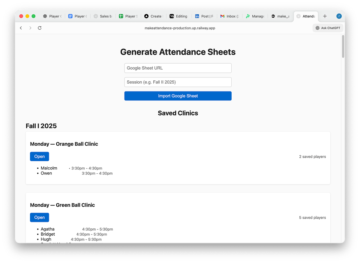 How I Built a Simple, Reliable Attendance Tool for Coaching Clinics ...