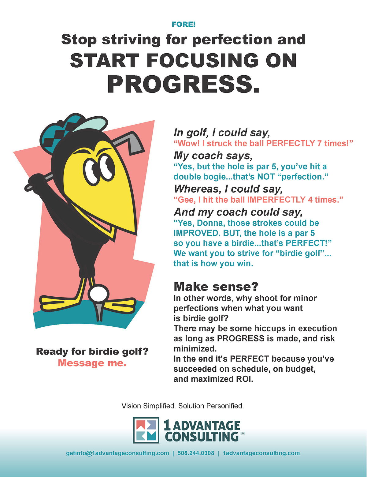 Stop striving for perfection and START focusing on PROGRESS. - Donna ...