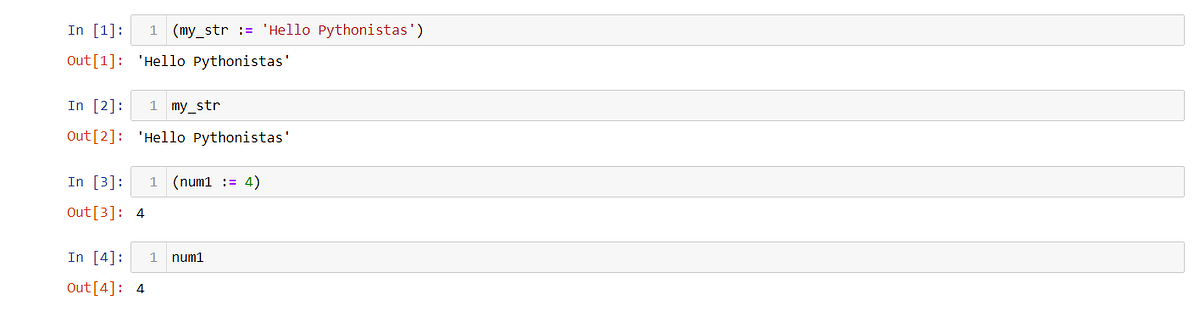 := A New Assignment Operator in Python | by Nisrin Dhoondia | Medium