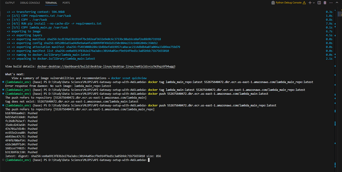 Aws Lambda Function For Python Using Docker And Creating Endpoint Using
