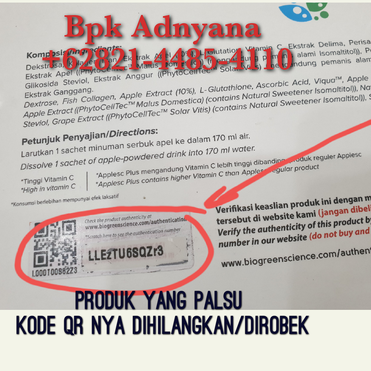 WASPADAI PRODUK BIOGREEN SCIENCE ASLI DAN PALSU | by Distributor ...