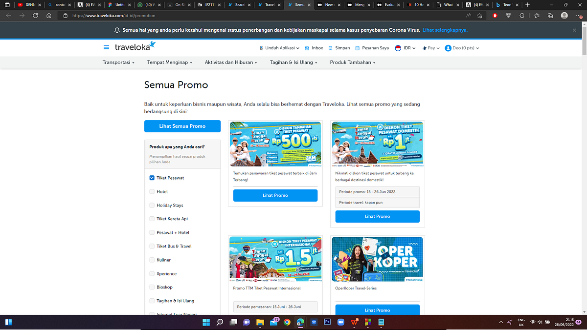 Heuristic Evaluation Web Traveloka | by DEO SEPTRY WENGI | Medium