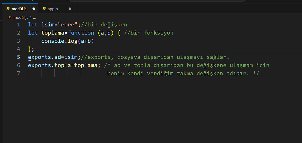 Node.js İle Kendi Modülümüzü Oluşturma ve Kullanma | by Emre CRD | Medium