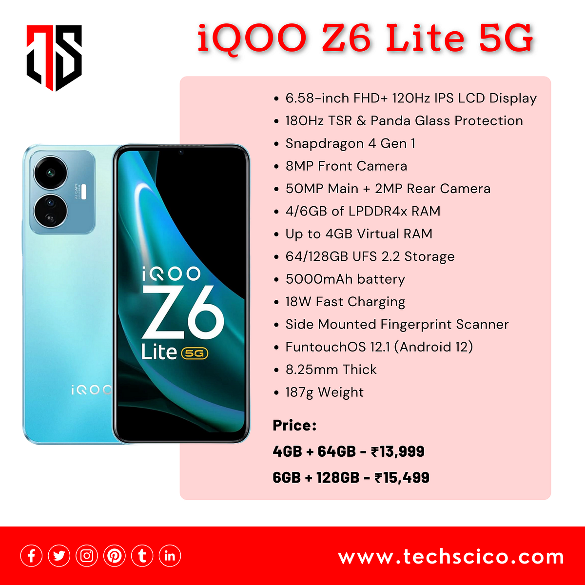 iQOO Z6 Lite 5G launched in India with segment-first Snapdragon 4 Gen 1 SoC. The price starts ...
