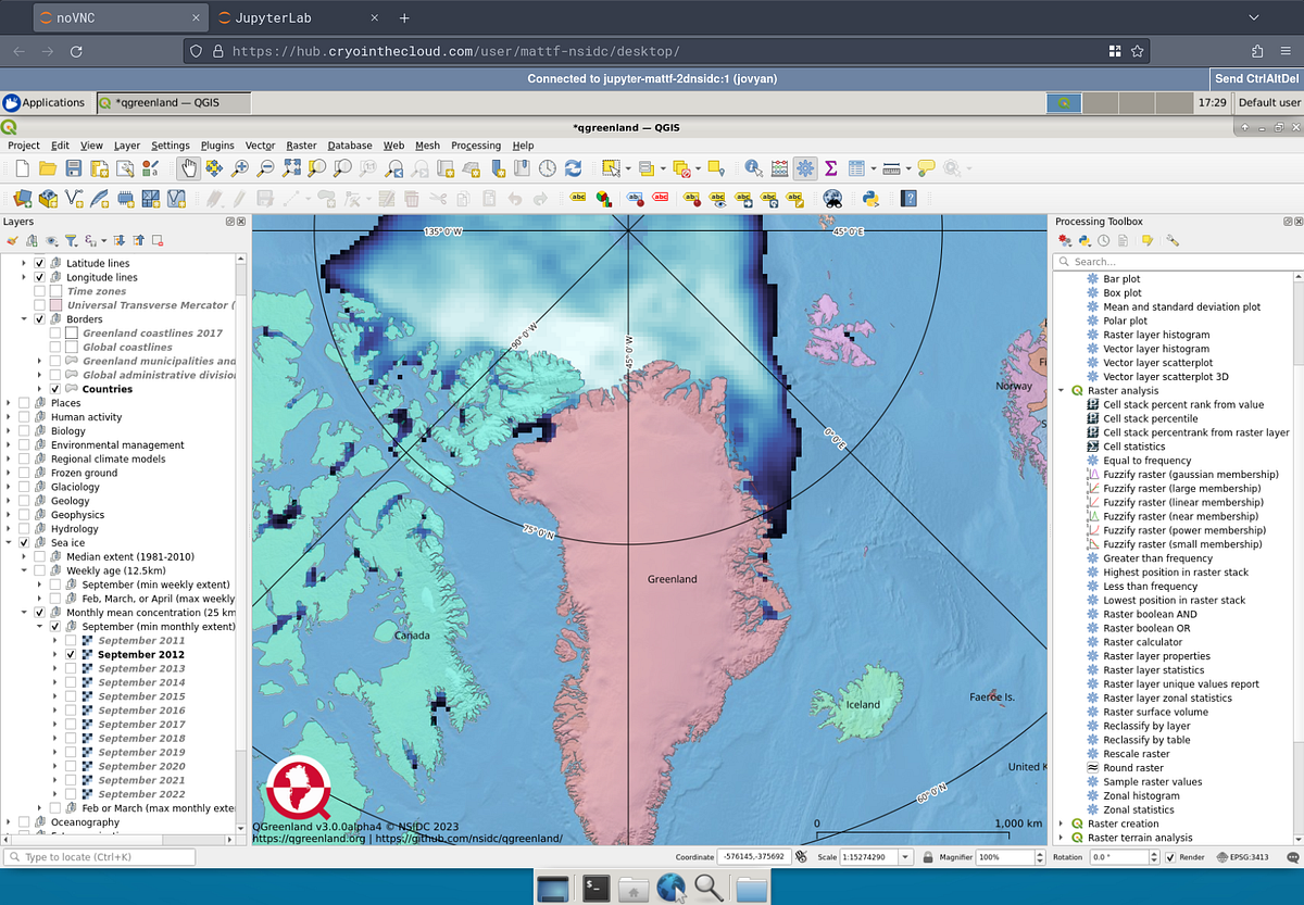 Desktop GIS software in the cloud with JupyterHub: A QGreenland workshop success story | by Matt ...