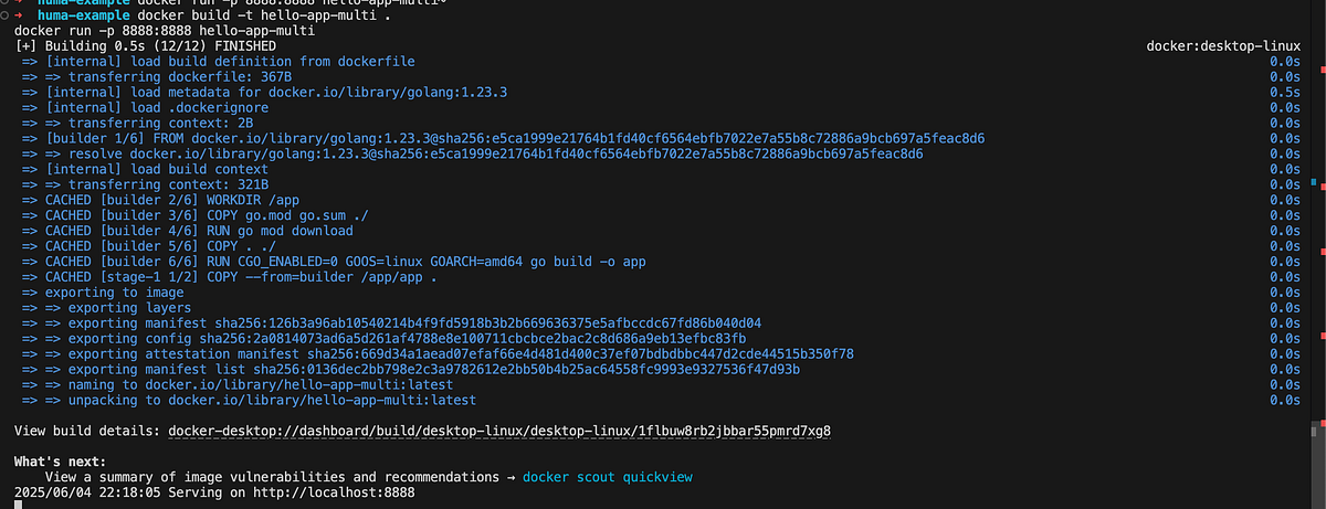 Dockerize a Go App (Multi-Stage Build) | by Daadaamed | Jun, 2025 | Medium