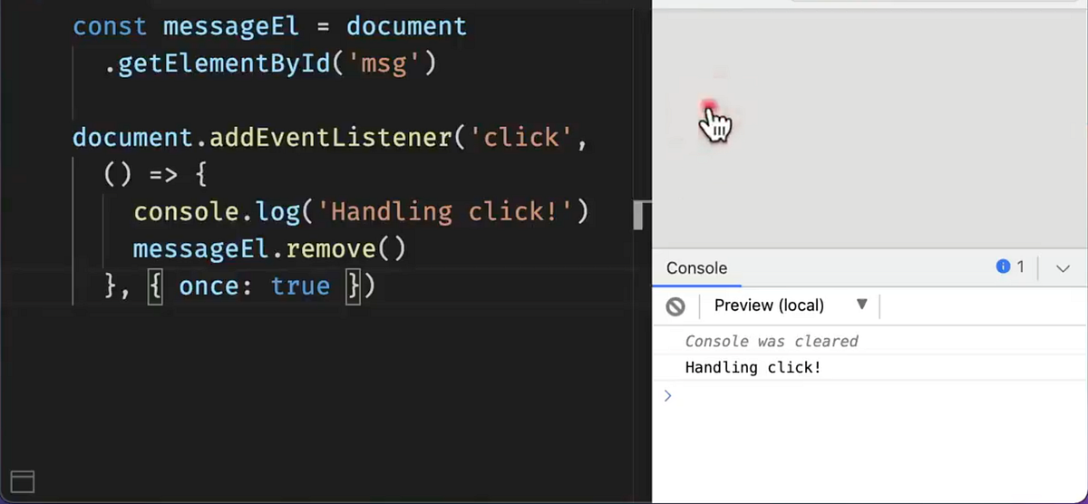 JavaScript Tip: The Magic of {once:true} in addEventListener | by Let's ...