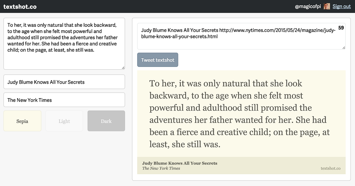 Creating Textshot. Textshot is a simple way to quote… | by Ryan ...