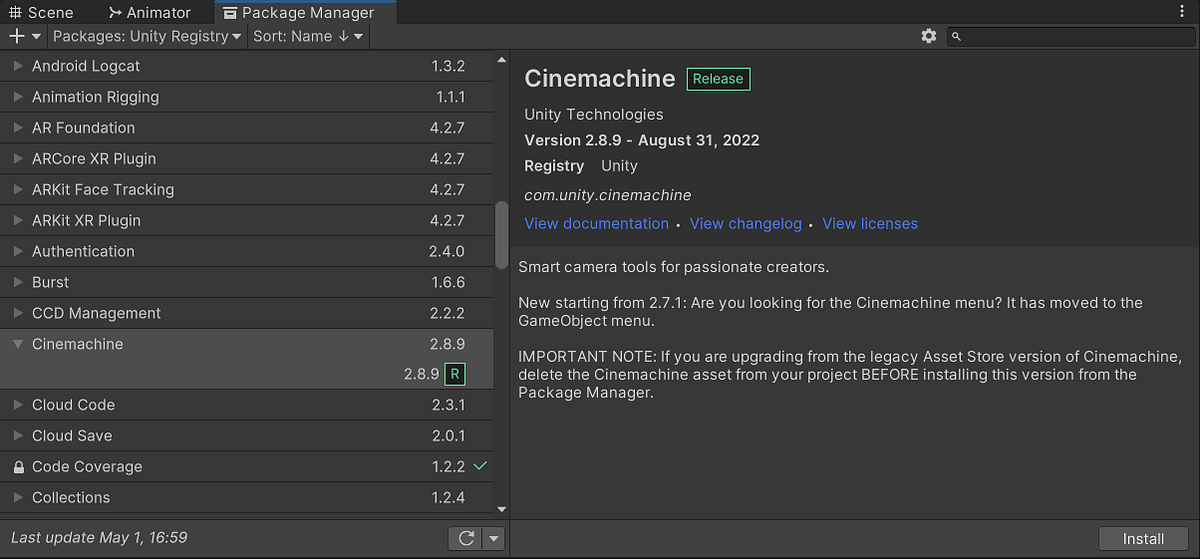 Installing Cinemachine and Setting up your Scene | by Eric Veciana | Medium