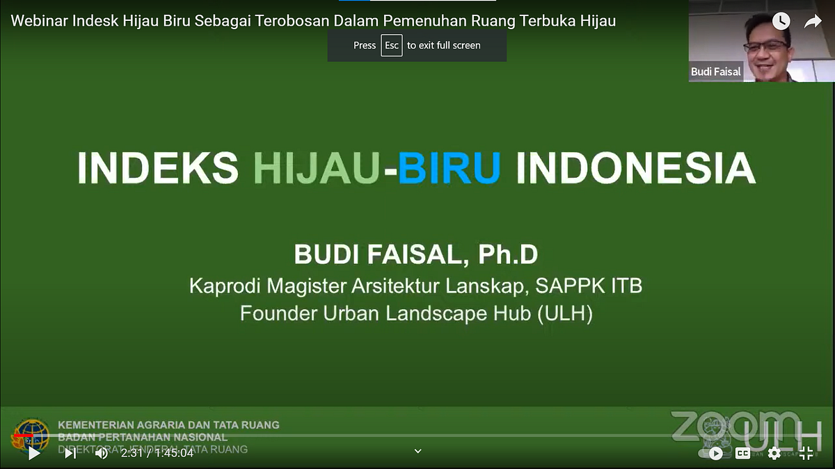 Indeks Hijau Biru Sebagai Terobosan Dalam Pemenuhan Ruang Terbuka Hijau ...