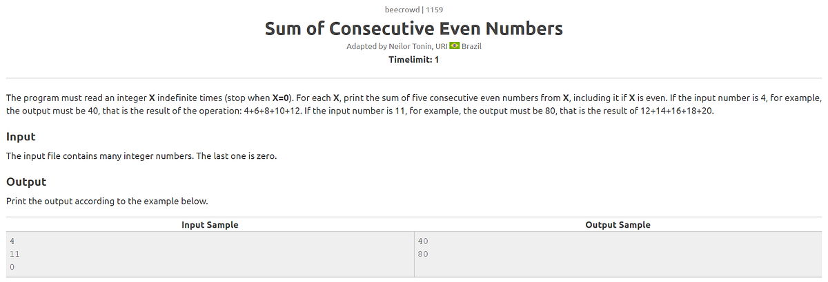 beecrowd 1159 Sum of Consecutive Even Numbers Solution in C++ - Eya Jamue Haque - Medium