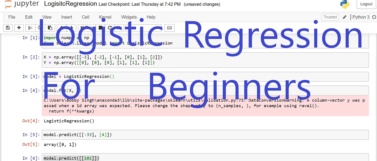 Simple Logistic Regression for Dummies | by Bobby Singh | The Startup ...