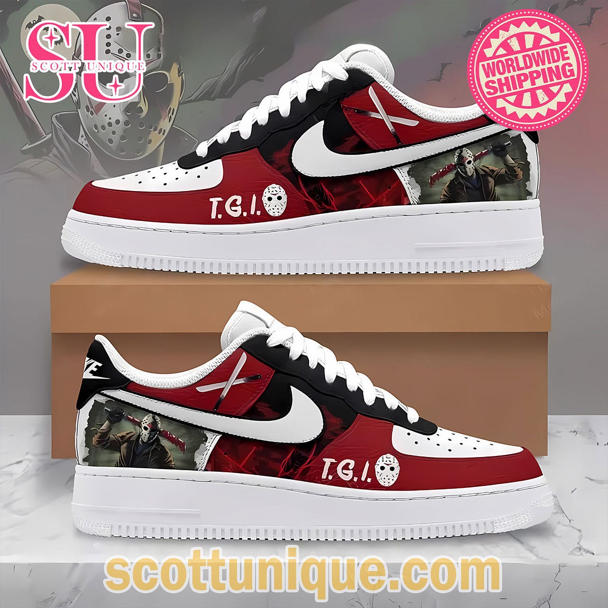 Jason Voorhees Thank God It’s Friday 13th Air Force Shoes | by ...