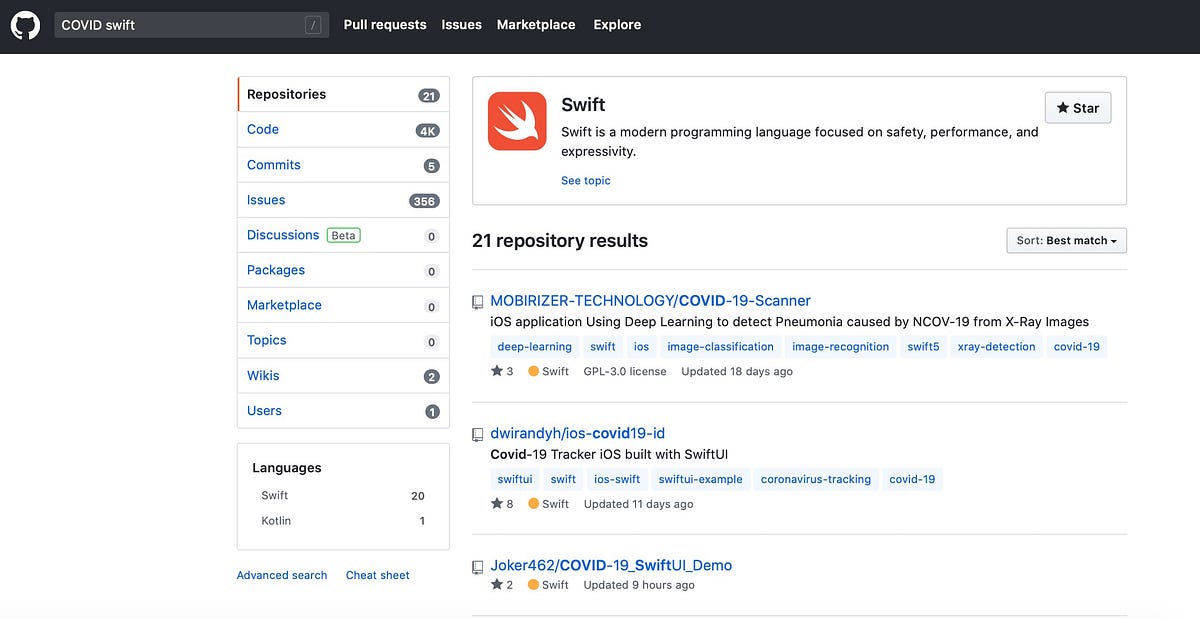 COVID-19 的 Swift iOS App 專案 & API 整理 | by 彼得潘的 iOS App Neverland | 彼得潘的 Swift iOS App 開發教室 | Medium