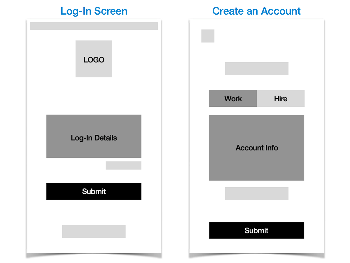 Hyre App Wireframes. Here are some quick wireframes for some… | by ...