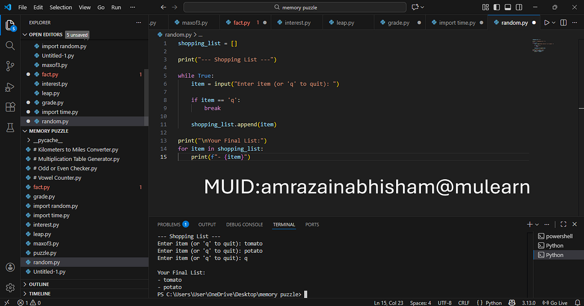 CODE,TYPE,READ-DAY 21 - Amra Hisham - Medium