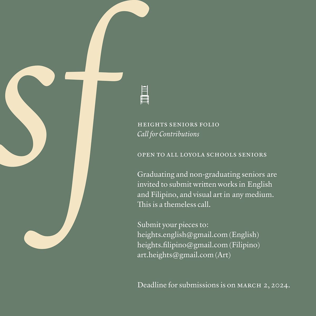 Call for Contributions for the Seniors’ Folio 2024 | by HEIGHTS Ateneo ...